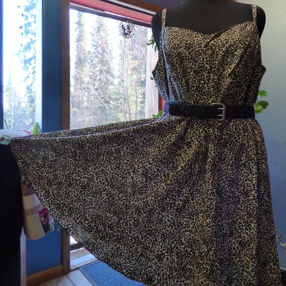 Old Navy | Dresses | Old Navy Goth Rockabilly Pin Up Leopard Multi Boho ...